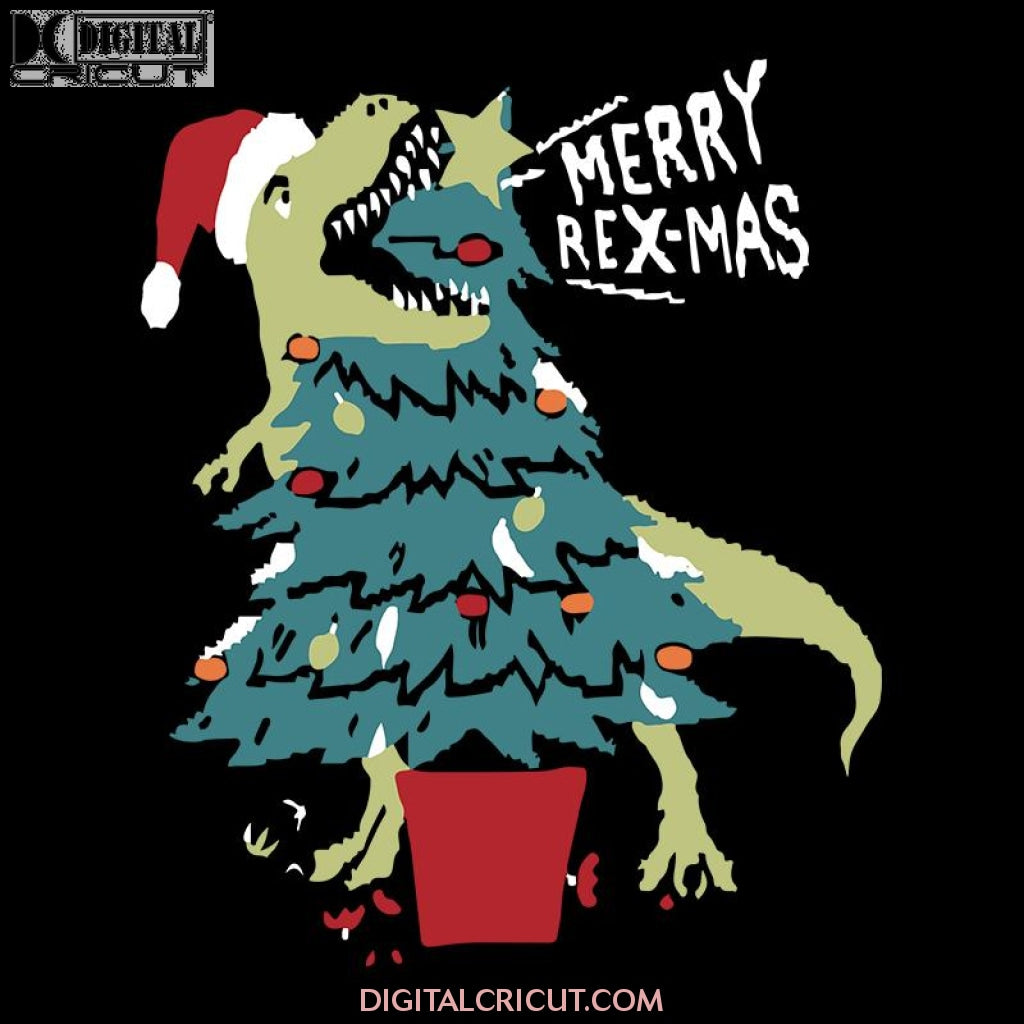 Christmas Tree T-rex Merry Rex-Mas Svg, Wine Svg, Santa Svg, Snowman S ...