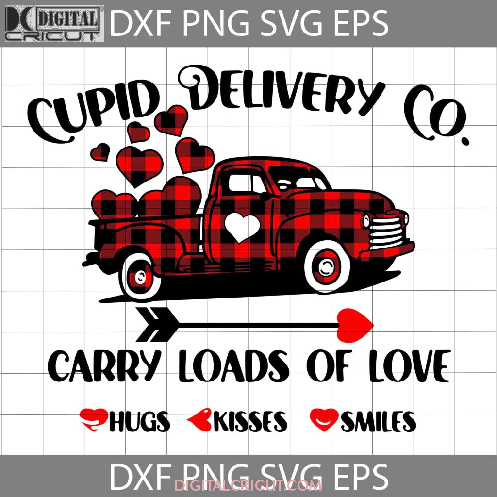 Cupid Delivery Co Carry Loads Of Love Svg, Buffalo Plaid Truck Svg ...