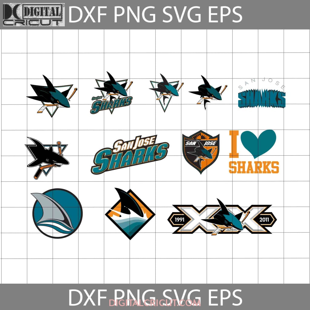 San Jose Sharks Svg, Bundle, Love sport Svg, NHL Svg, Cricut File ...