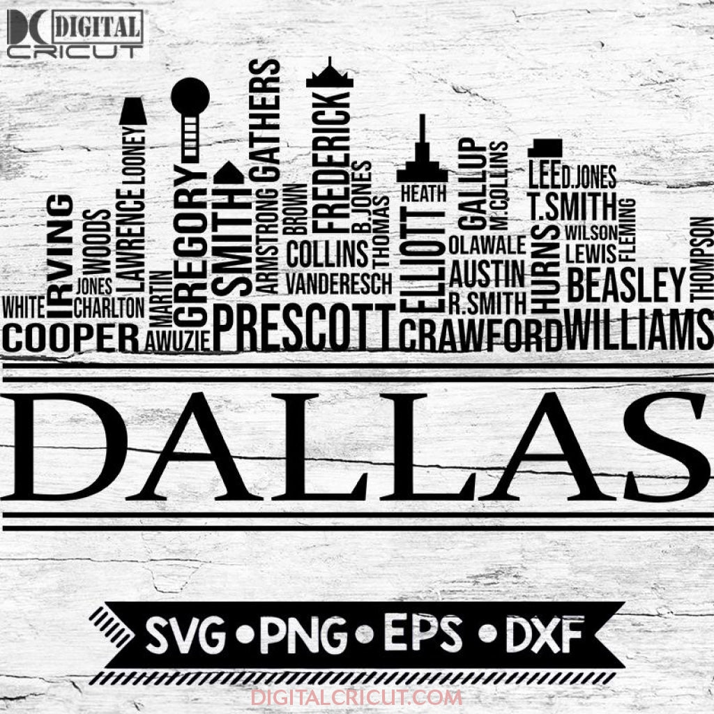 Dallas skyline, Dallas Svg, Silhouette Cameo, Cricut File, Svg, Png, E ...