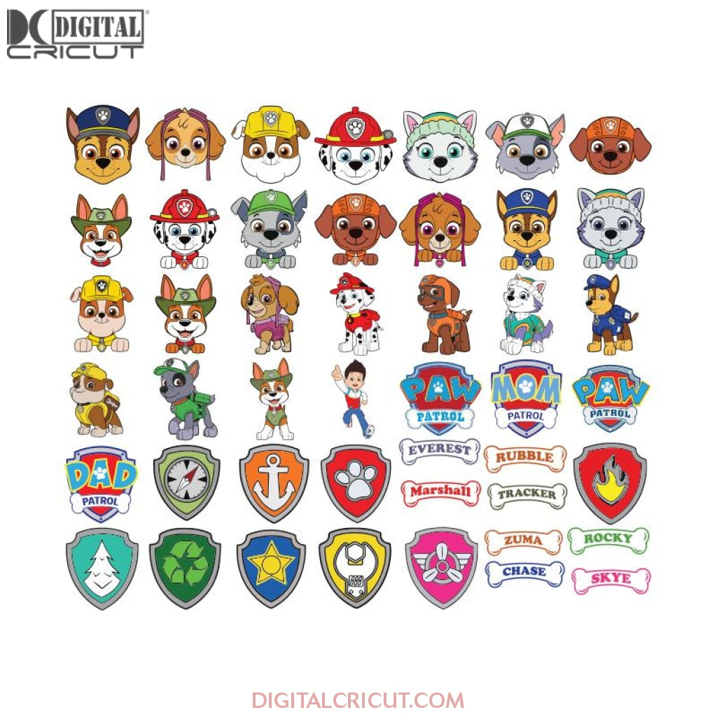 Dog Svg, Clipart, Bundle, PNG For Cricut, Printable, Cartoon Svg ...