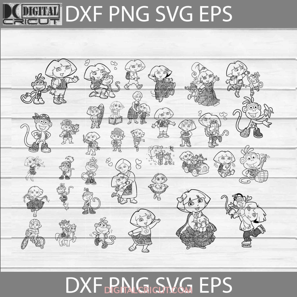 Dora The Explorer Mandala Svg, Bundle, Cartoon Svg, Cricut File, Clipa ...