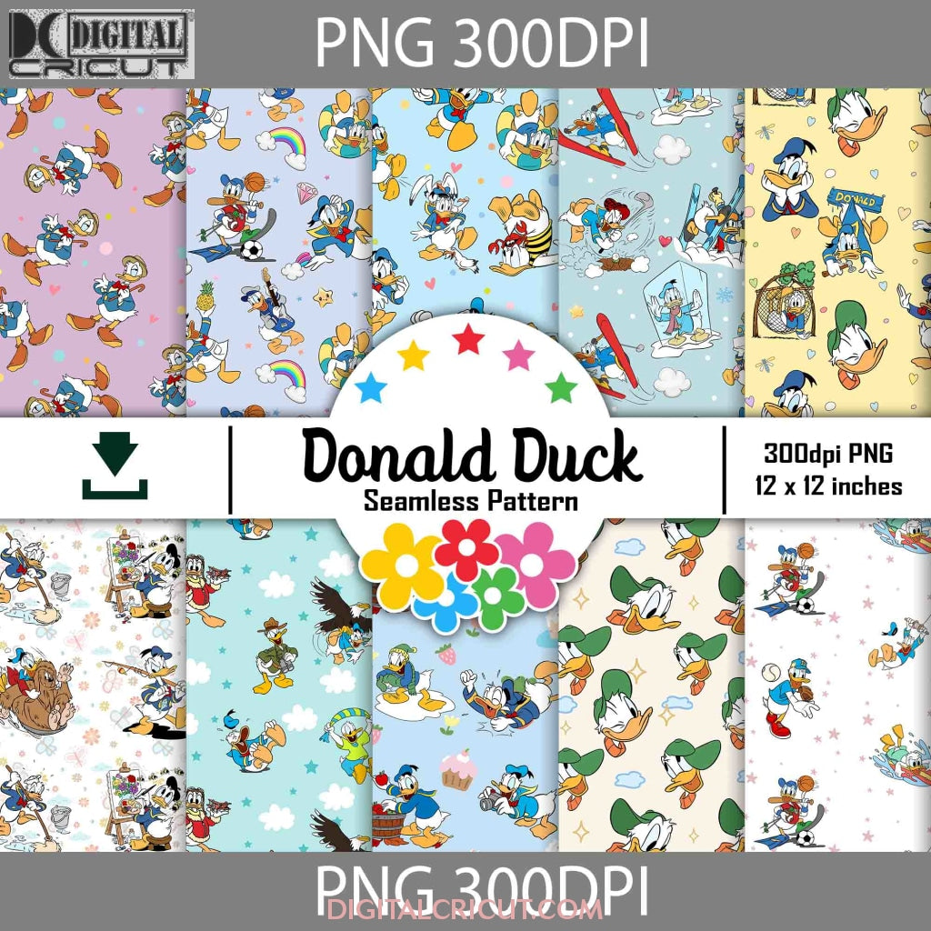 Duck Seamless Pattern, Scrapbook Papers, Pattern Paper, Background, 12 ...
