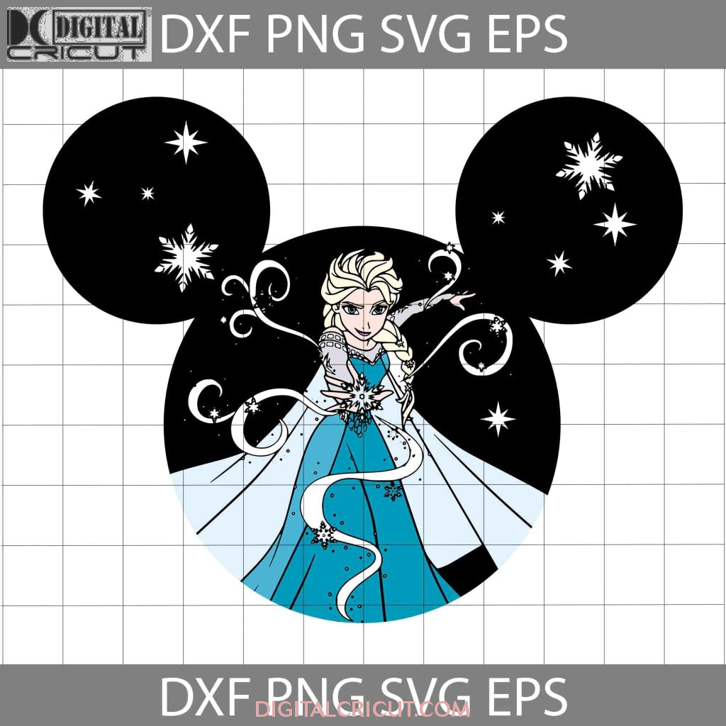 Elsa Mickey Ears Svg, Princess Frozen Svg, Cartoon Svg, Cricut File, C ...