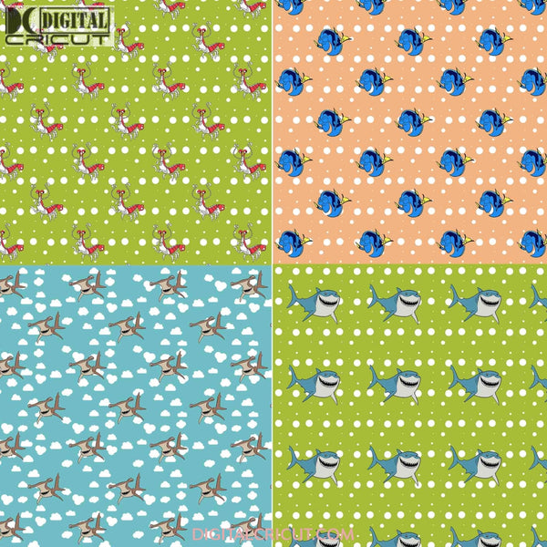 Cute Fish Digital Paper, Under the Sea Seamless Pattern, Digital Papers ...