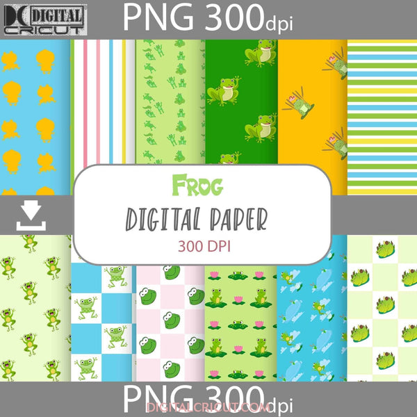 Frog Seamless Pattern, Digital Papers, Scrapbook Papers, Pattern Paper ...