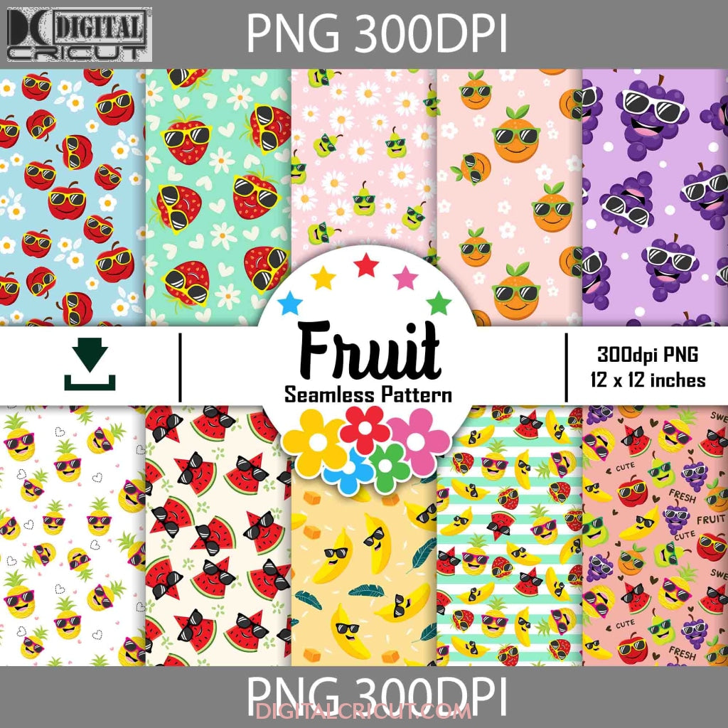 Fruit Seamless Pattern, Digital Papers, Pattern Paper, Background ...