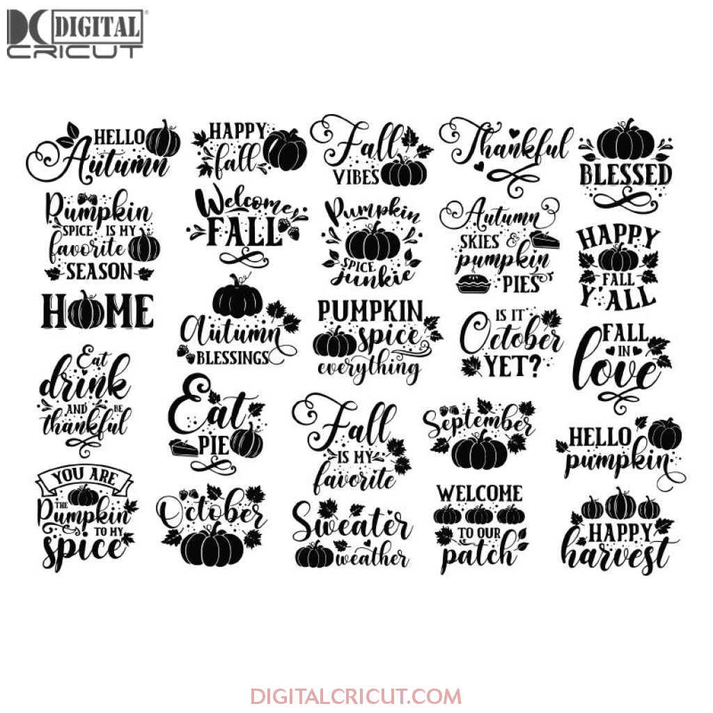 Halloween Svg, Pumpkin Svg, Fall Svg, Bundle, Cricut, Silhouette Cameo ...