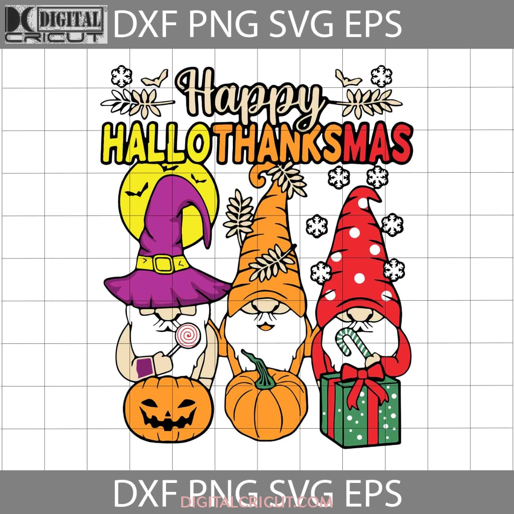 Happy Hallothanksmas Svg, cute Svg, Halloween Svg, Cricut File, Clipart ...
