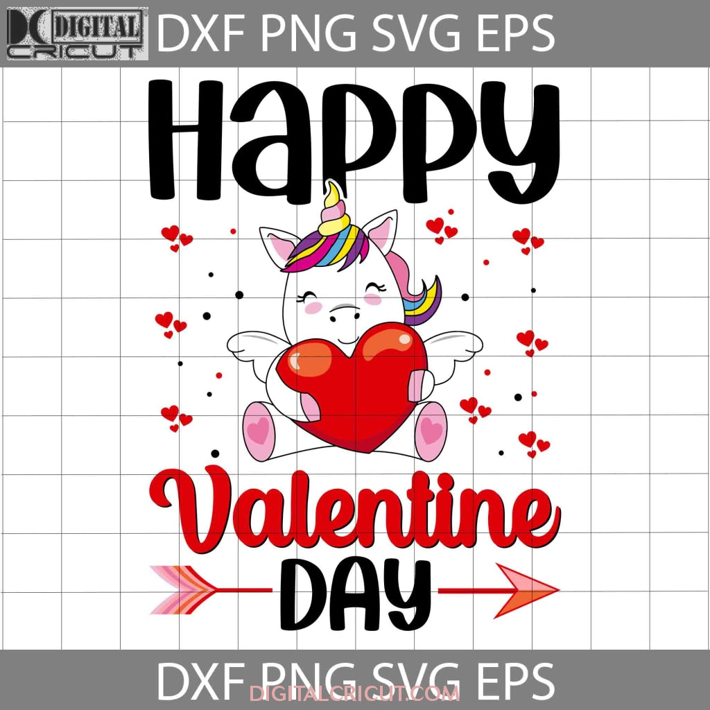 Happy Valentine Day Svg, Unicorn Svg, Valentine's Day svg, Cricut File ...