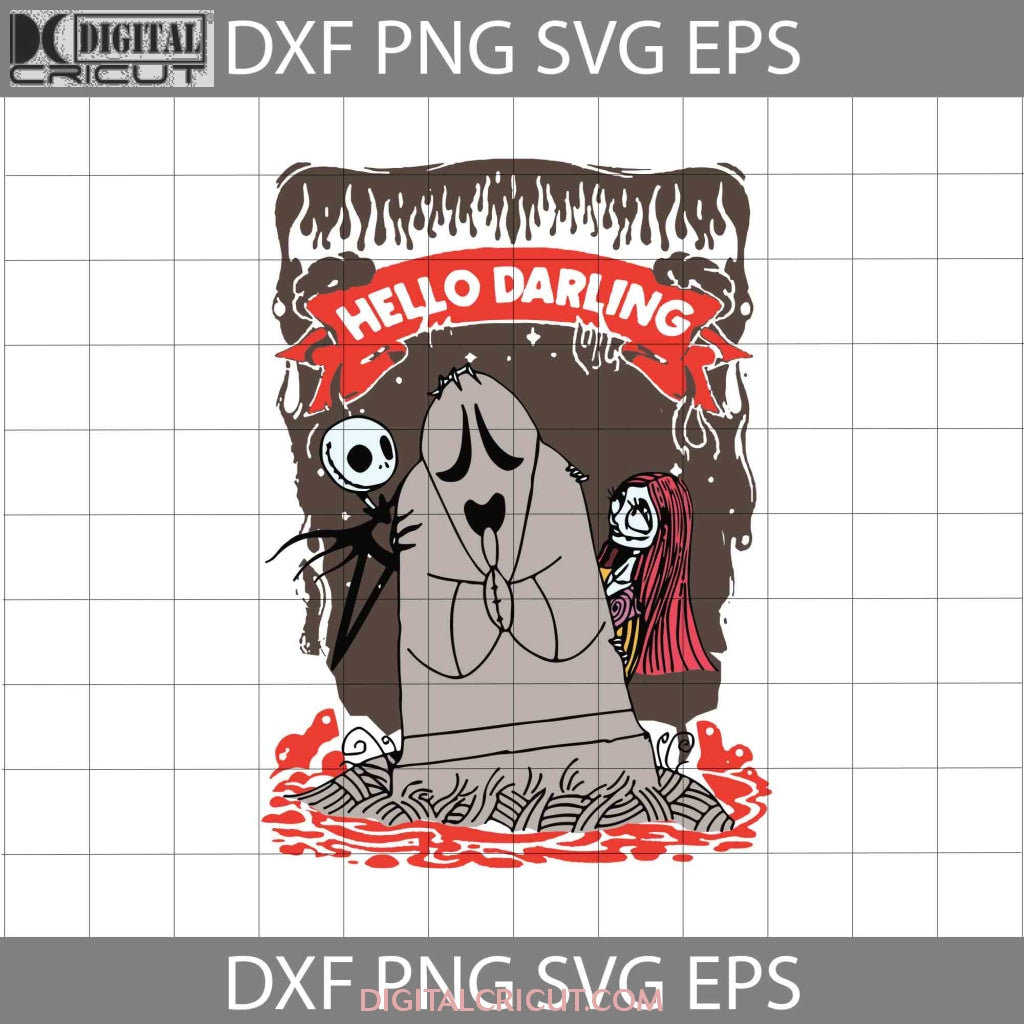 Hello Darling Svg, Halloween couple Svg, Halloween Svg, Cricut File ...