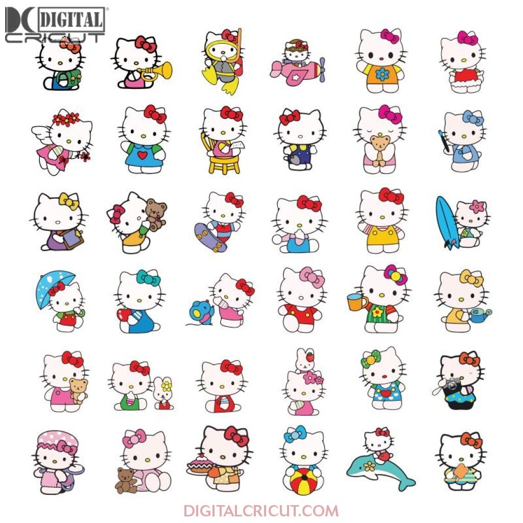 Hello Kitty Character, Hello Kitty Svg, Hello Kitty vector, Hello Kitt ...