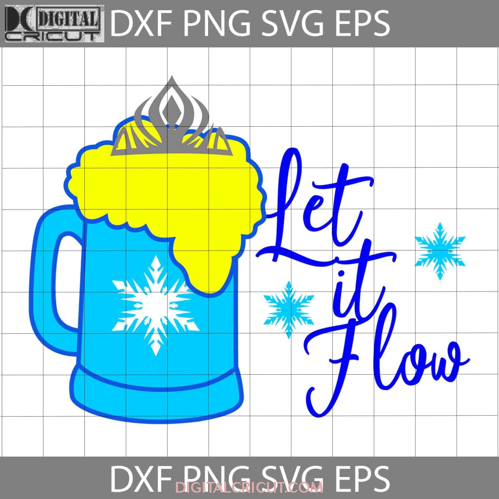 Let it Flow Svg, Elsa Frozen Svg, Cartoon Svg, Cricut File, Clipart, S ...