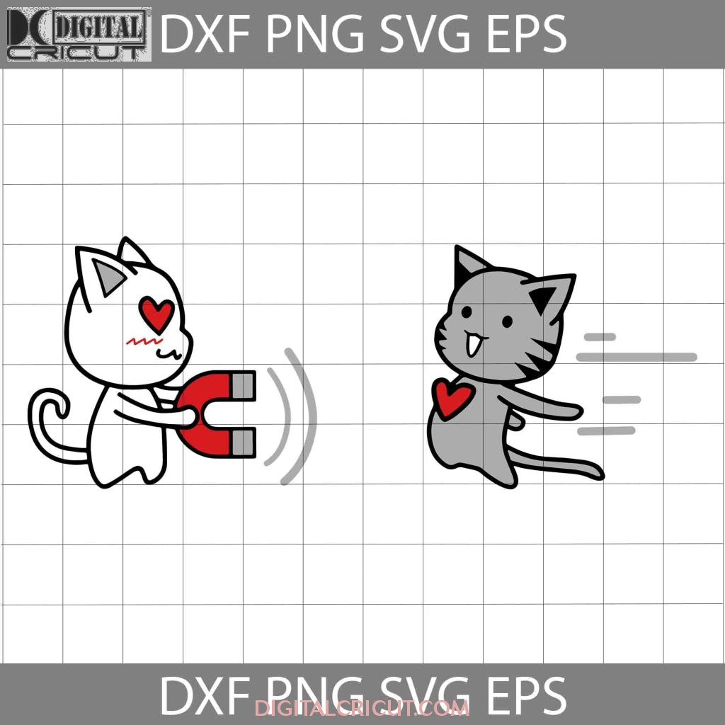 Love Magnet Svg, Funny Cat Svg, Cat Valentine Svg, Valentine's Day svg ...