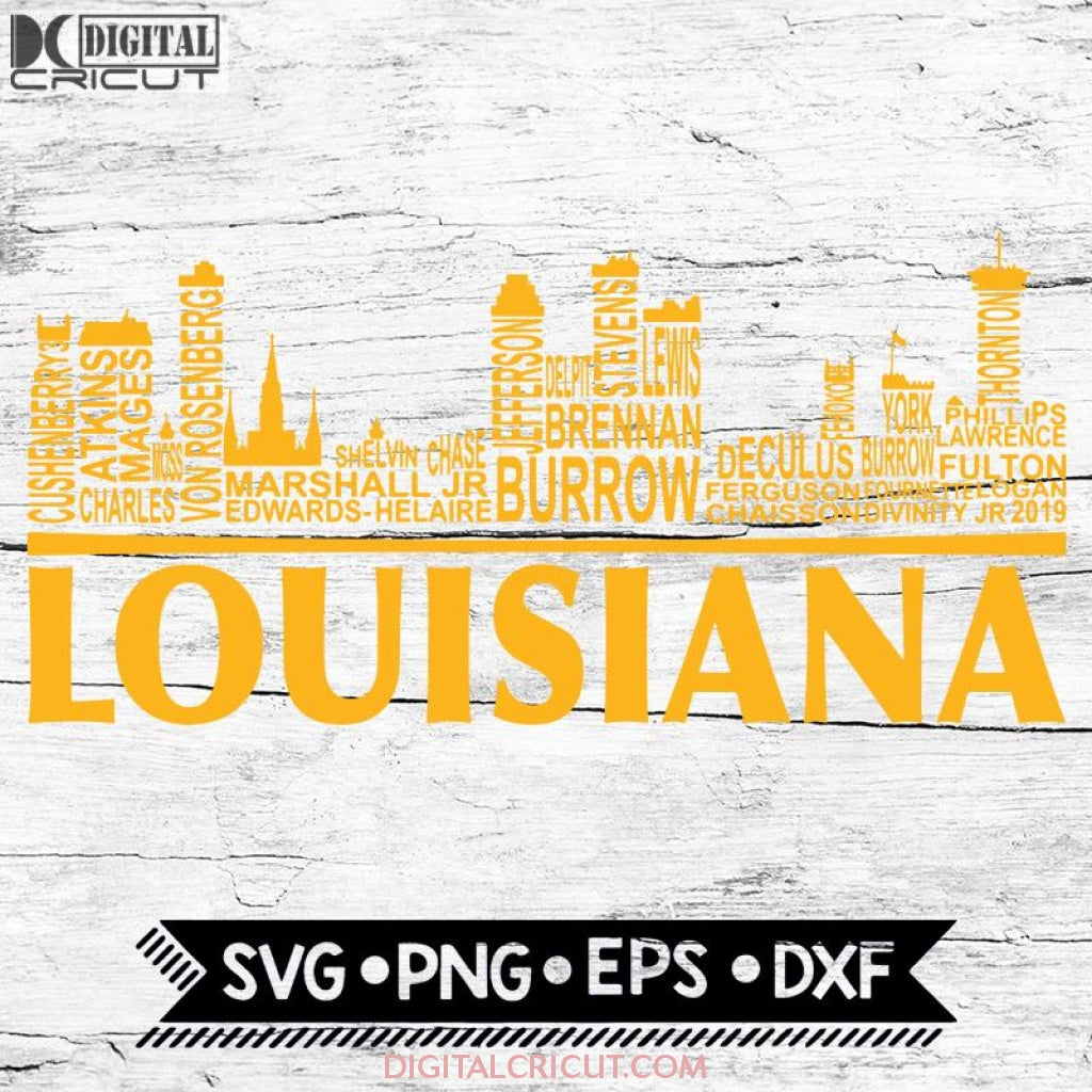 LSU Tigers, Graphics Skyline Names, Svg, Sport – Digitalcricut