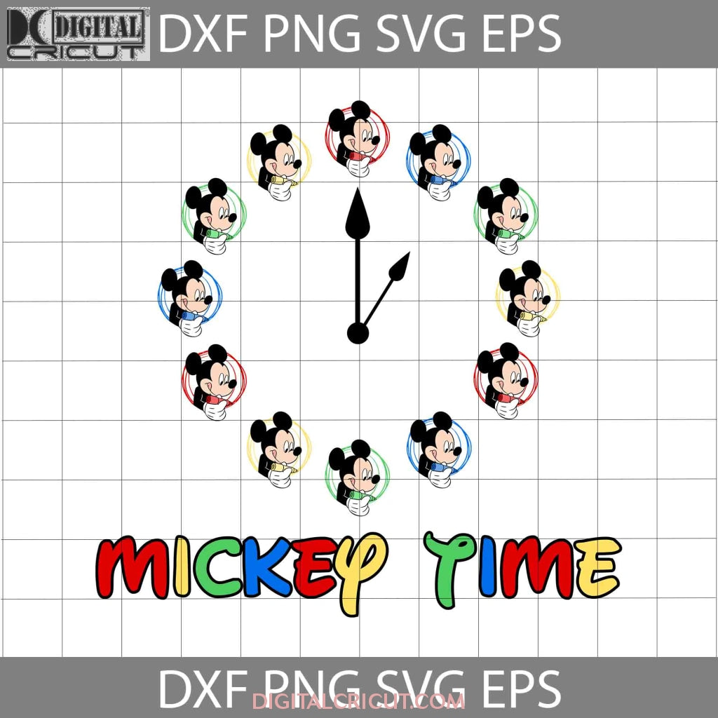 Mickey Time Svg, Cartoon Svg, Cricut File, Clipart, Svg, Png, Eps, Dxf ...