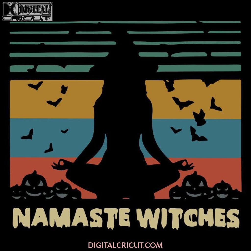 Namaste Witches Yoga Witch Vintage Halloween namaste yoga, namaste yog ...
