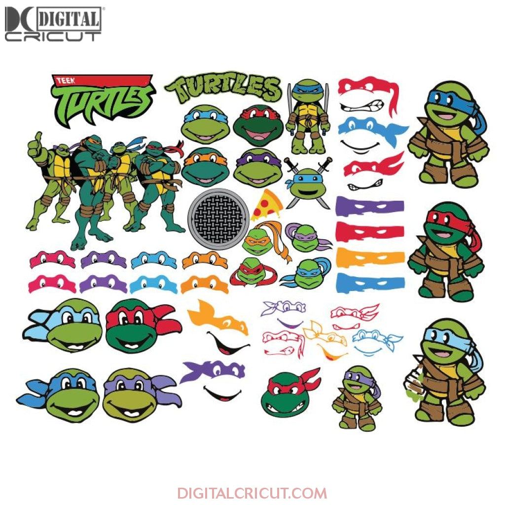 Ninja Turtles Svg, Bundle, Cricut File, Funny Ninja Turtles Svg, Carto ...