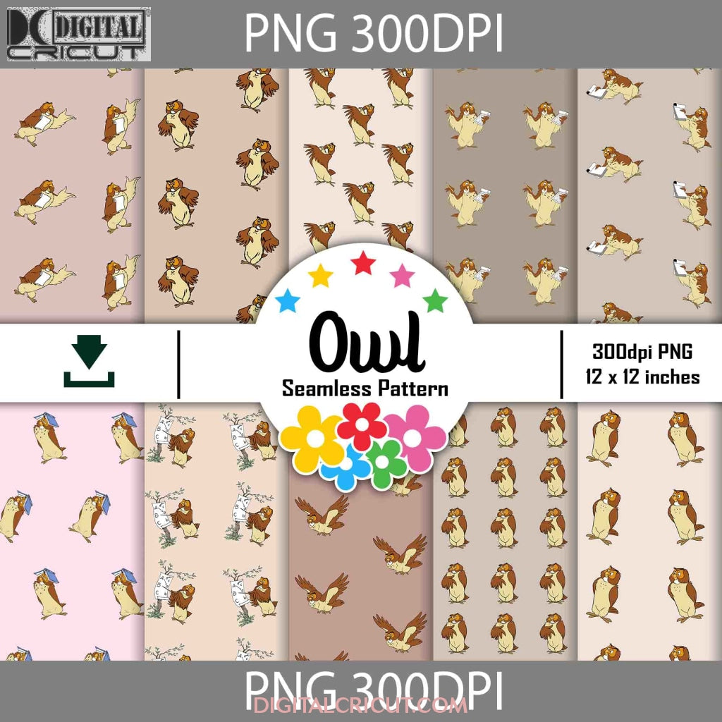 Owl Seamless Pattern, Digital Papers, Scrapbook Papers, Pattern Paper ...