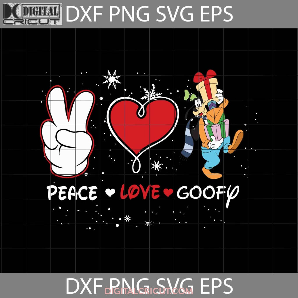 Peace Love Goofy svg, Cartoon SVg, Christmas SVg, Gift Svg, Cricut Fil ...