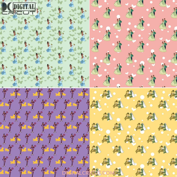 Princess Seamless Pattern, Digital Papers, Scrapbook Papers, Pattern ...