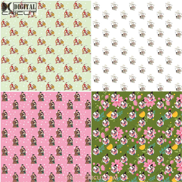 Princess Seamless Pattern, Digital Papers, Scrapbook Papers, Pattern P ...