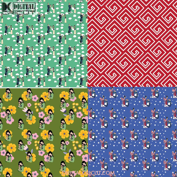 Princess Seamless Pattern, Digital Papers, Scrapbook Papers, Pattern P ...