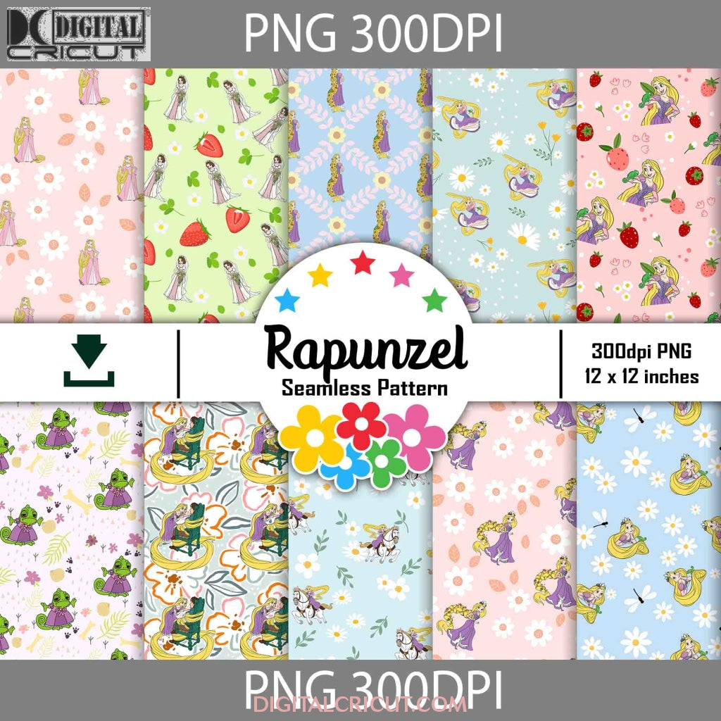 Princess Seamless Pattern, Digital Papers, Scrapbook Papers, Pattern P ...