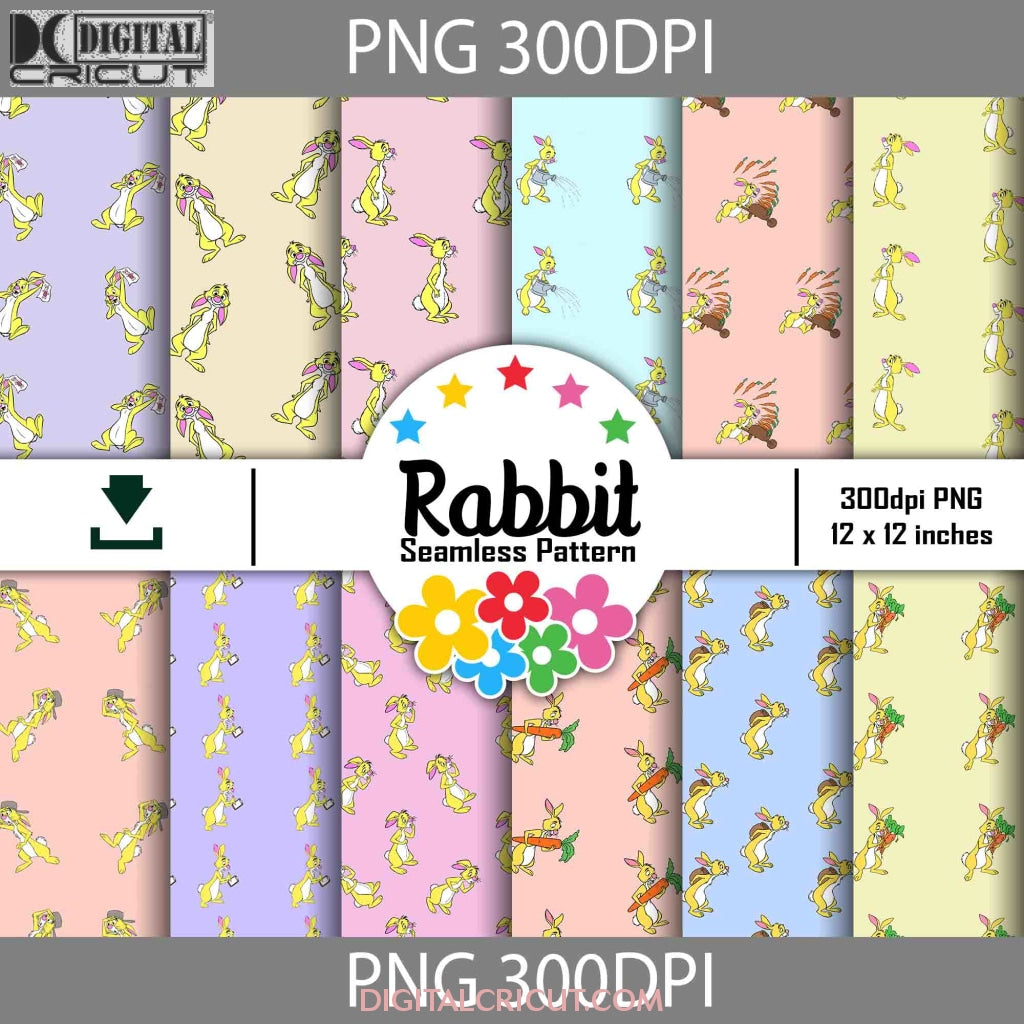 Rabbit Seamless Pattern, Digital Papers, Scrapbook Papers, Pattern Pap ...