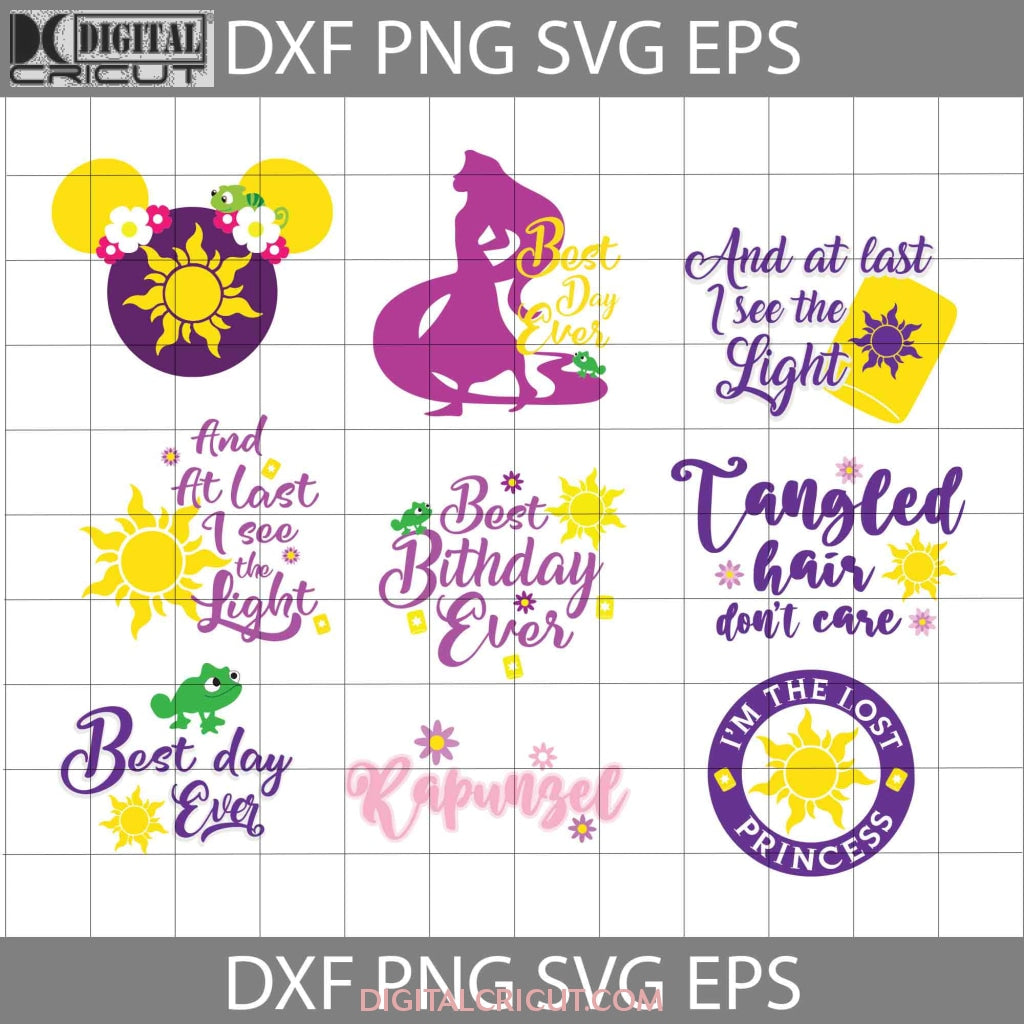 Rapunzel Svg, Tangled Princess Svg, Bundle, Cartoon Svg, Cricut File ...