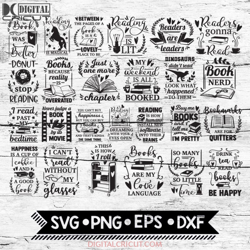 Reading SVG Bundle, book svg, teacher svg, back to school svg, Bundle ...