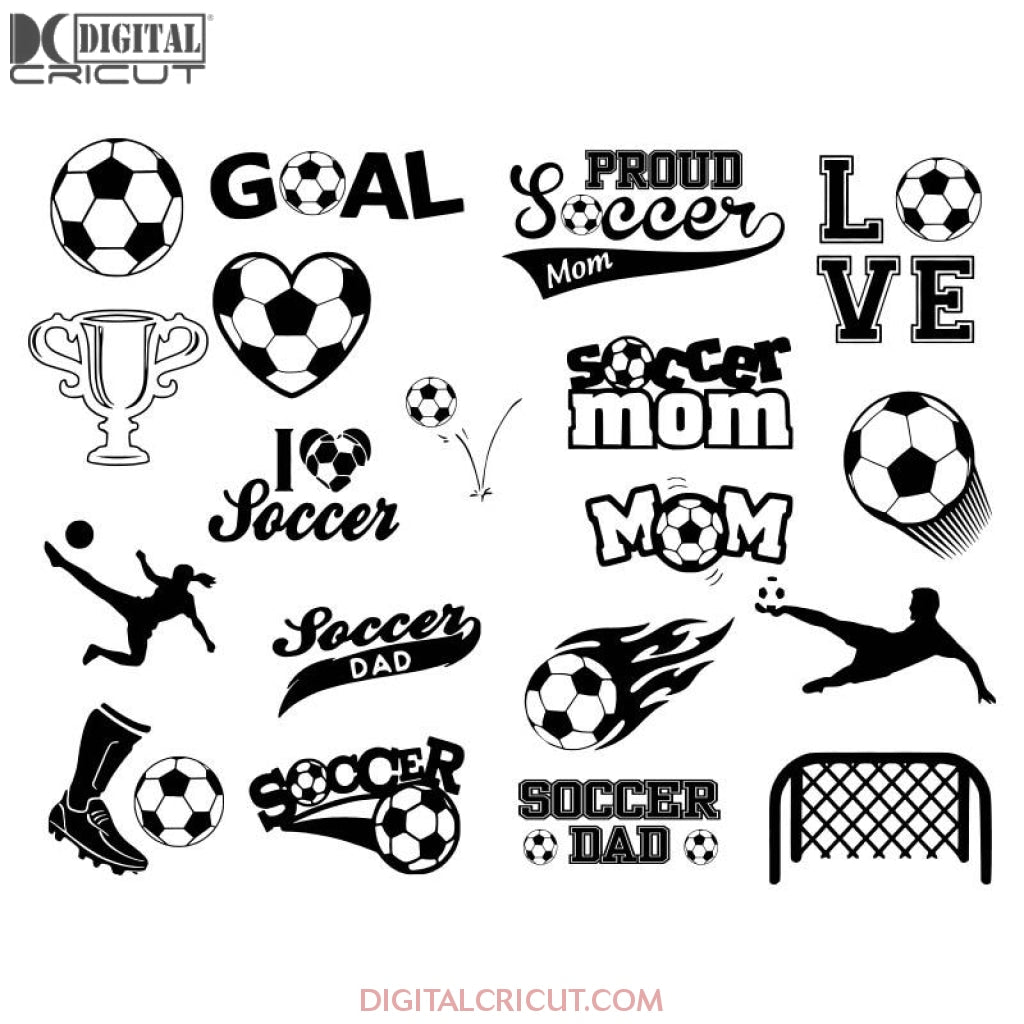 Soccer Bundle SVG Files For Silhouette, Files For Cricut, SVG, DXF, EP ...