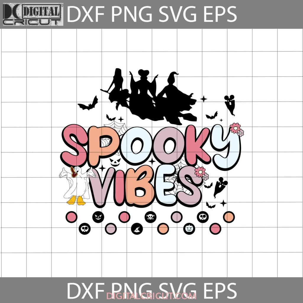 Spooky Vibes Svg, Donald Duck Boo svg, Cute Ghost Svg, Hocus Pocus ...