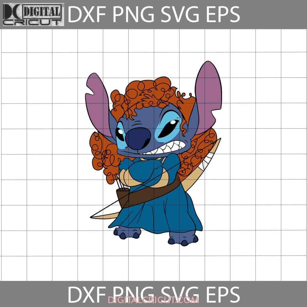 Stitch Inspired Merida Svg, Princess Svg, Cartoon Svg, Cricut File, Cl ...