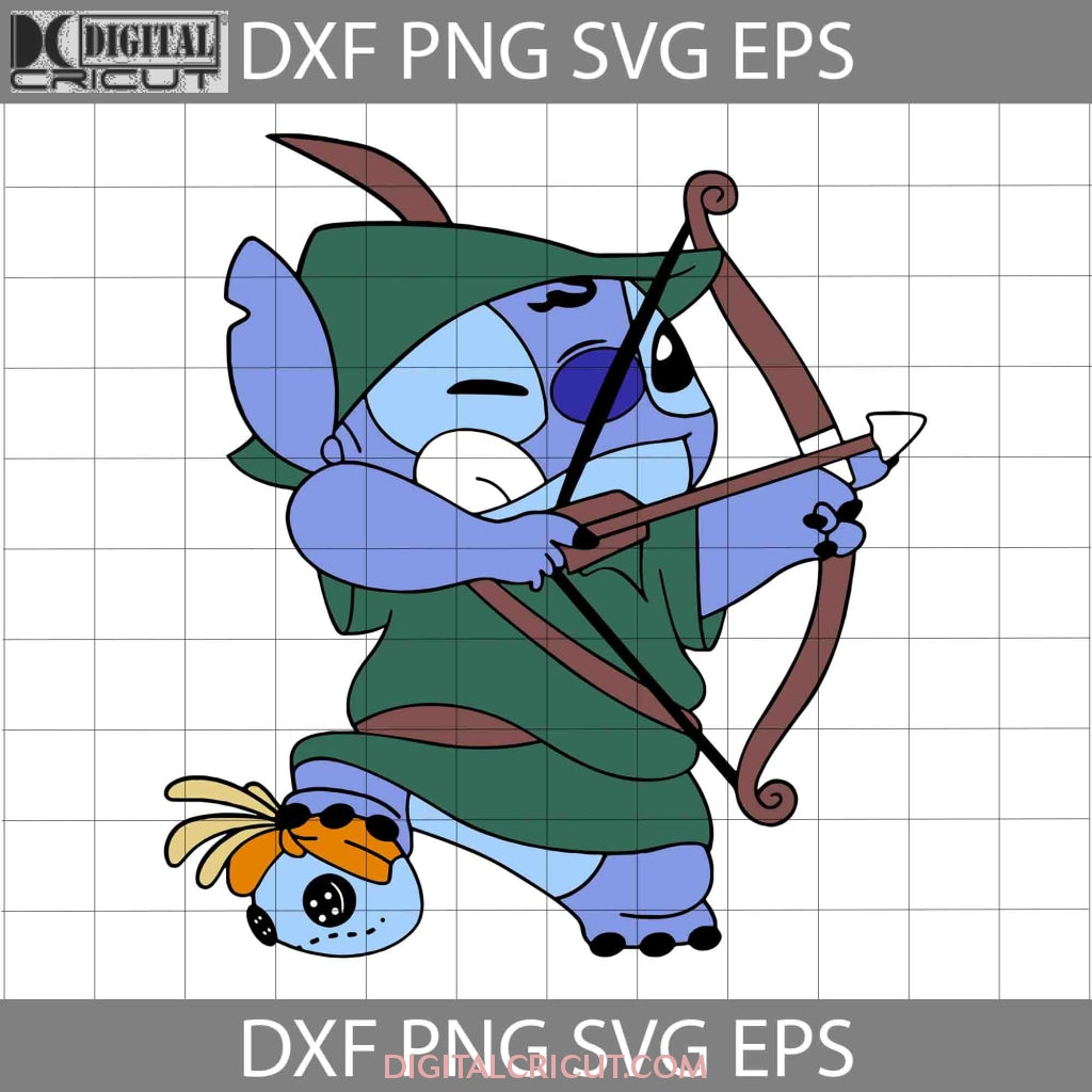 Stitch Inspired Robin Hood Svg, Robin Hood Svg, Cartoon Svg, Cricut Fi ...