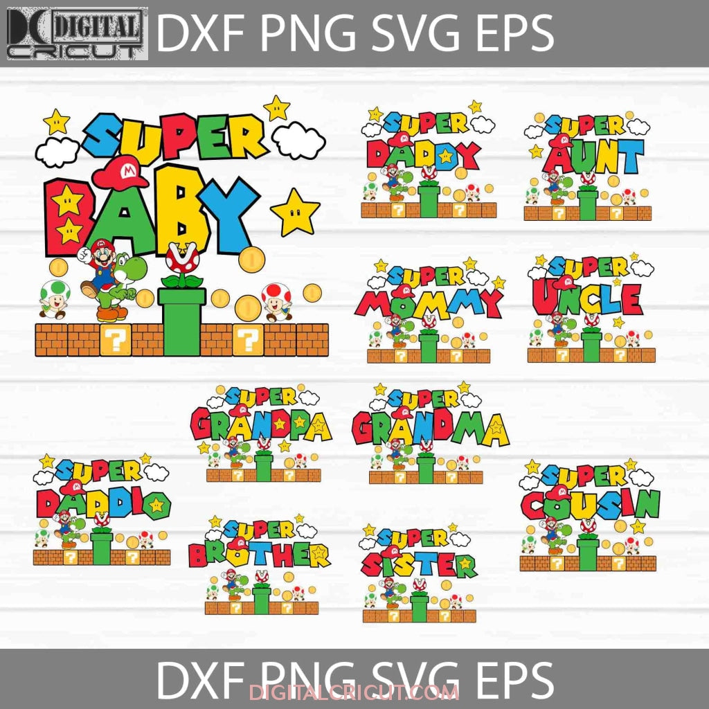 Super Daddio Svg, Super Baby Svg, Super Mommy Svg, Game Svg, Super Dad ...
