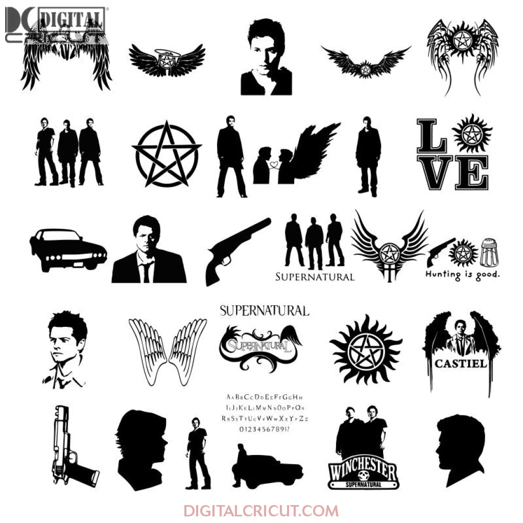 Supernatural Svg, Supernatural Silhouette, Wing Svg, Cricut File, Clip ...