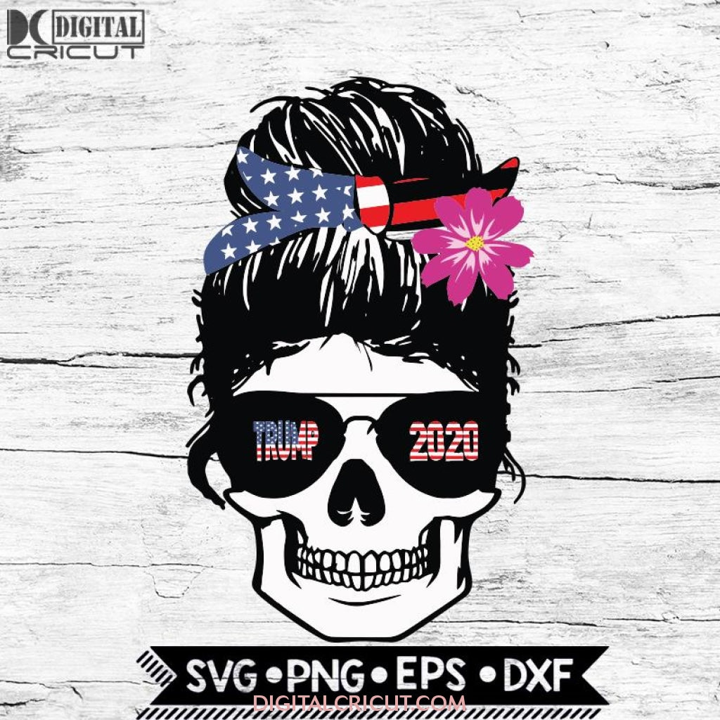 Trump 2020 Skull Lady Svg, Cricut File, Svg, America Flag, Skull Svg ...