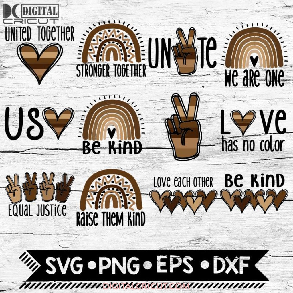 Unity Bundle SVG, Rainbow, Peace, Black Lives Matter, Positivity, Agai ...