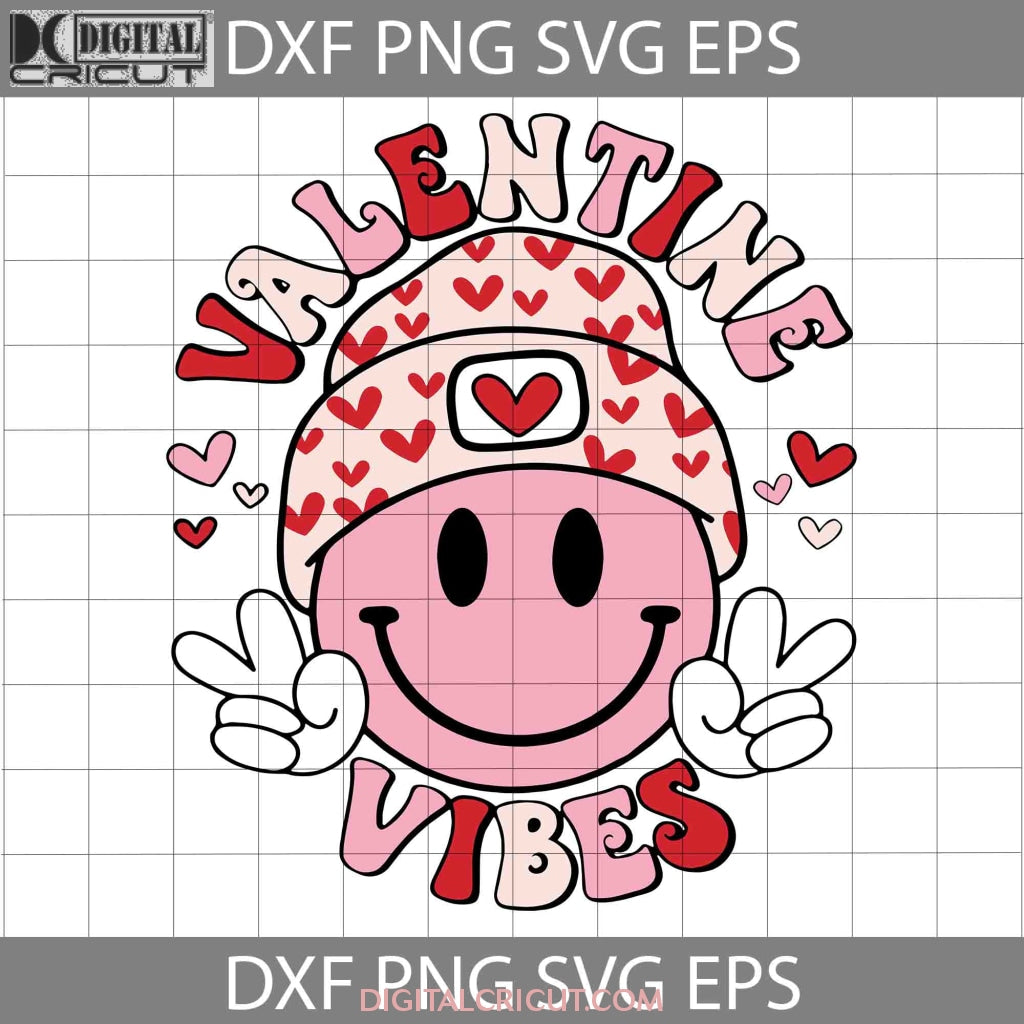 Valentine Vibes Svg, Smiley Face Svg, Retro Valentine Svg, Valentine's ...